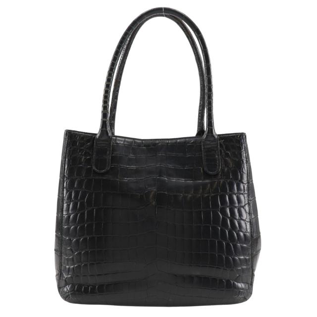 JRAマーク クロコダイル 黒 ハンドバッグ レディース 【中古】