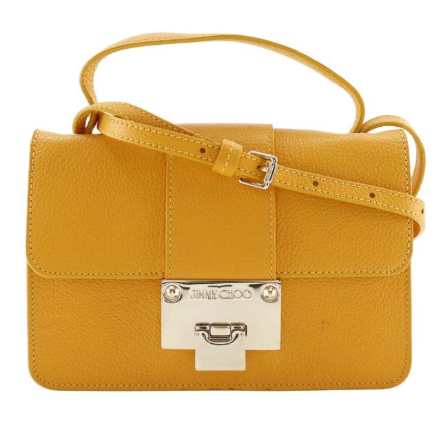 JIMMY CHOO ジミーチュウ 2WAYミニショルダー カーフ 黄 ハンドバッグ レディース 【中古】