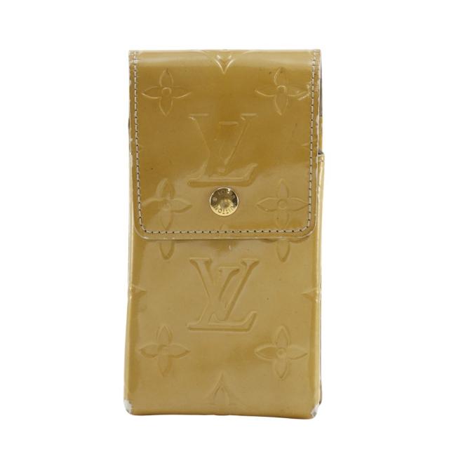 LOUIS VUITTON ルイ・ヴィトン グリーン シガレットケース M91048 モノグラムヴェルニ ベージュ