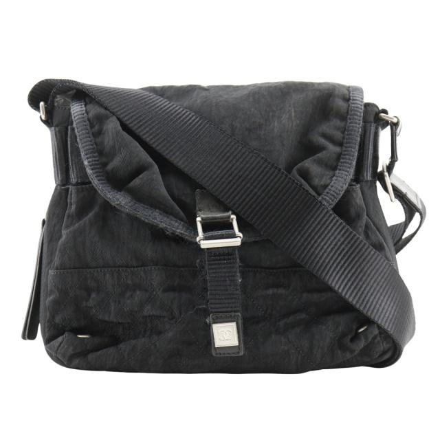 CHANEL シャネル スポーツライン マトラッセ ナイロン 黒 ショルダーバッグ レディース