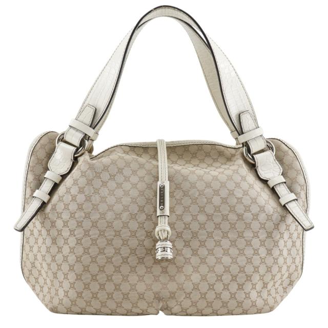 CELINE セリーヌ マカダム キャンバス ベージュ トートバッグ レディース 【中古】