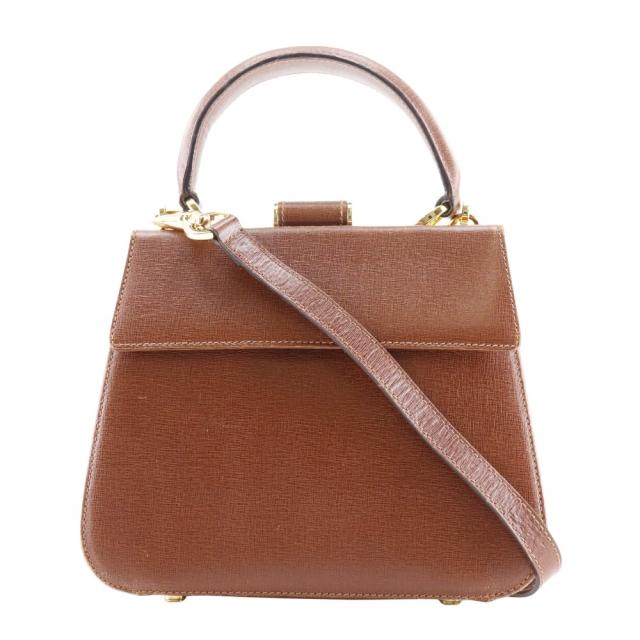 Salvatore Ferragamo サルヴァトーレフェラガモ 2WAYショルダー ヴィンテージ DK-216167 レザー 茶