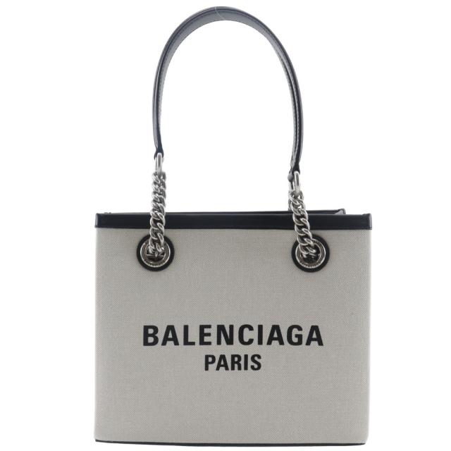BALENCIAGA バレンシアガ スモールトート ロゴ 7599412AAOK9260 ナイロンキャンバス ライトグレー