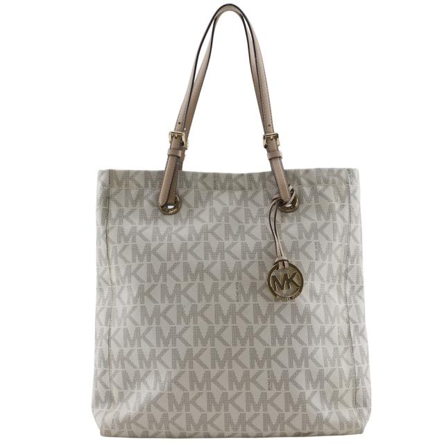 Michael Kors マイケルコース MKシグネチャー PVC オフホワイト トートバッグ レディース