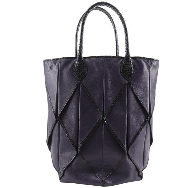 BOTTEGAVENETA ボッテガヴェネタ トートバッグ 207788 レザー 紫/黒 ハンドバッグ レディース