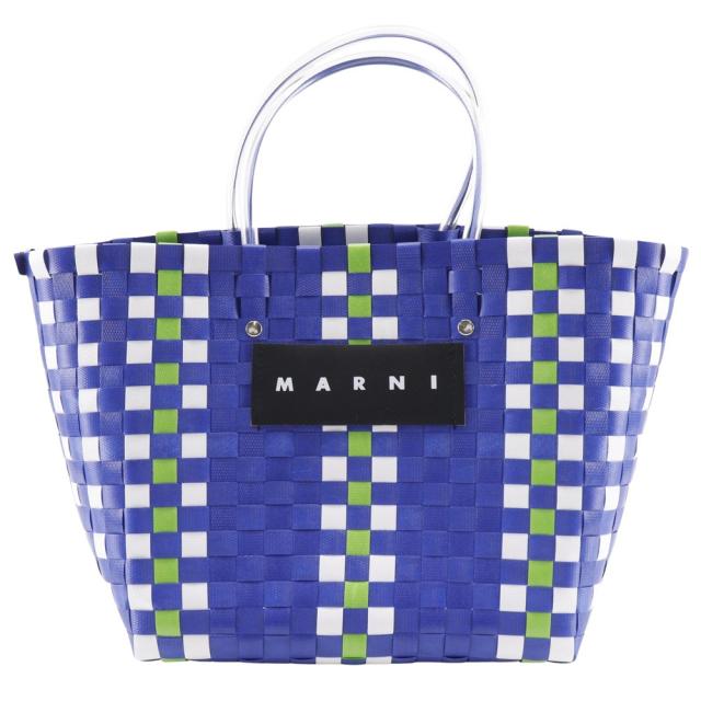 MARNI マルニ フラワーカフェ ピクニックバッグ バスケット ポリプロピレン 青
