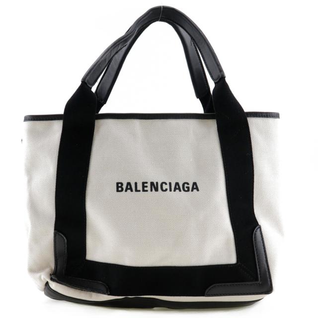 BALENCIAGA バレンシアガ カバスS トートバッグ キャンバス 白/黒 ハンドバッグ レディース