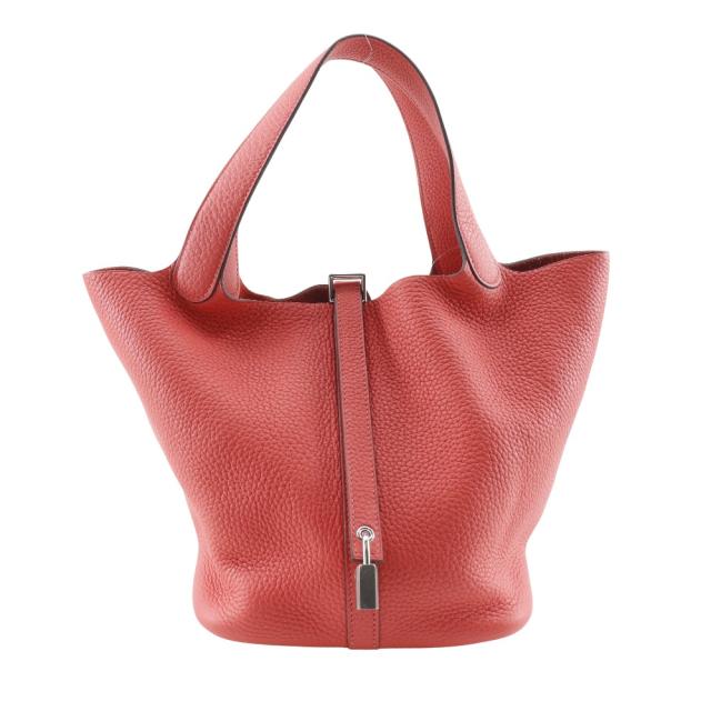 HERMES エルメス ピコタンロック22 MM トリヨンクレマンス 赤 ハンドバッグ レディース