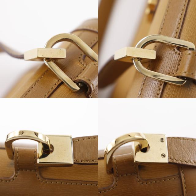 GUCCI グッチ Gバックル 001.4140 カーフ 茶 ショルダーバッグ