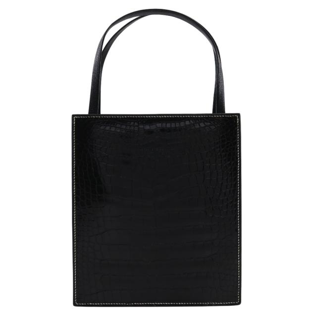 HERMES エルメス ルーシーPM アリゲーター 黒 ハンドバッグ レディース 【中古】