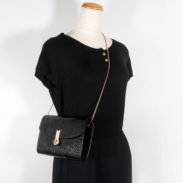 MORABITO モラビト チェーンショルダー 2WAYクラッチ クロコダイル
