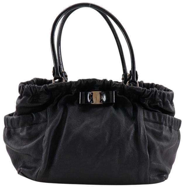 Salvatore Ferragamo サルヴァトーレフェラガモ ヴァラリボン AU-21/C784 レザー 黒