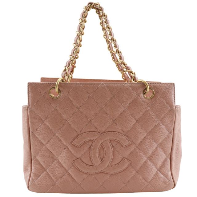 CHANEL シャネル マトラッセ ココマーク チェーントート A15688 キャビアスキン ピンク