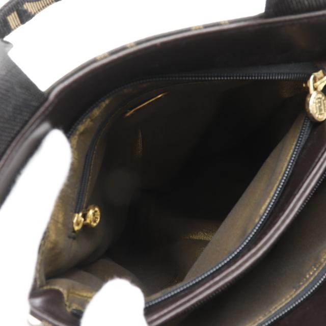 FENDI フェンディ ミニトート ズッカ柄 ナイロンキャンバス 茶