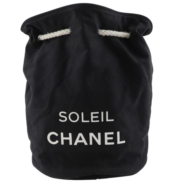 CHANEL シャネル SOLEIL 巾着 ノベルティ キャンバス 黒 ショルダーバッグ レディース