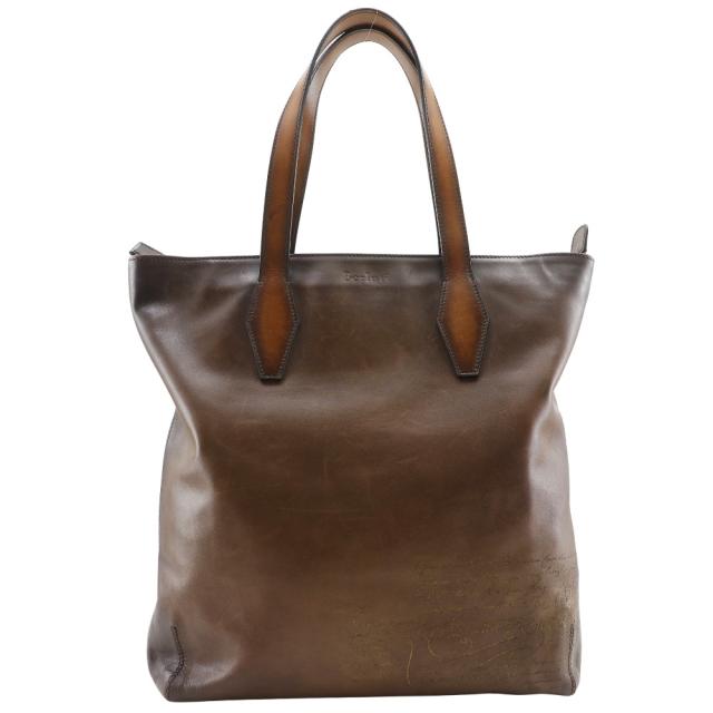 Berluti ベルルッティ モダニスト バーティカル カリグラフィー スクリット カーフ 茶