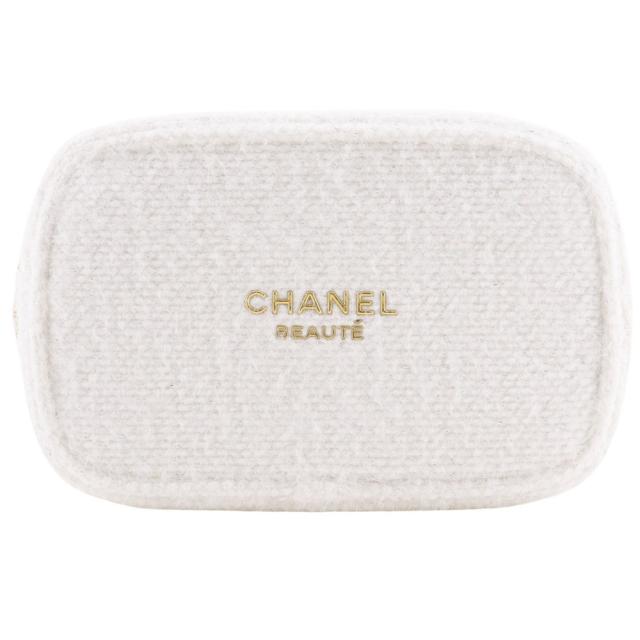 CHANEL シャネル 2024年クリスマスコフレ ノベルティ ツイード 白 ポーチ レディース