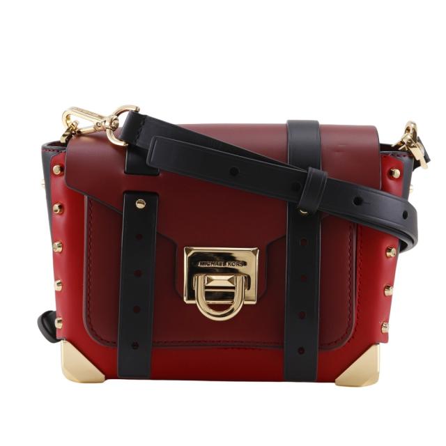 Michael Kors マイケルコース マンハッタン スモール スタッズ スタッズ レザー 赤