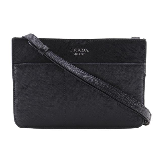 PRADA プラダ ミニショルダー サフィアーノ 黒 ショルダーバッグ ユニセックス 【中古】