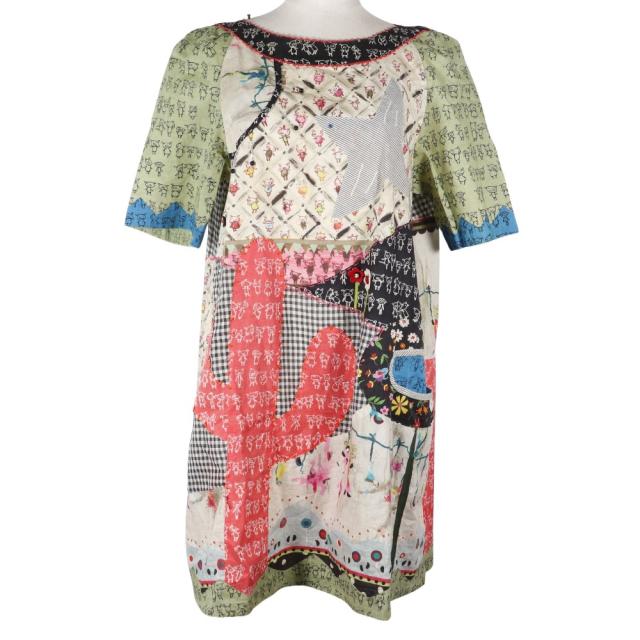 OLLEBOREBLA オレボレブラ ぶたさん パッチワーク コットン マルチカラー ワンピース