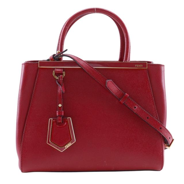 FENDI フェンディ プチトゥージュール 2WAYショルダー 8BH253 レザー 赤 ハンドバッグ