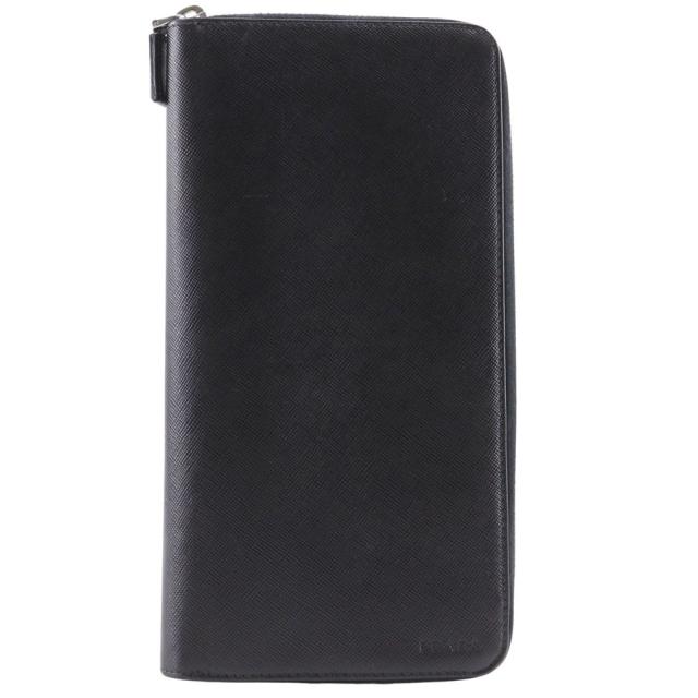 PRADA プラダ オーガナイザー 2ML220 サフィアーノ 黒 長財布 メンズ 【中古】