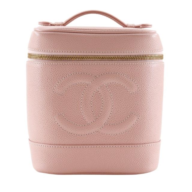 CHANEL シャネル ココマーク バニティ A01998 キャビアスキン ピンク ポーチ レディース