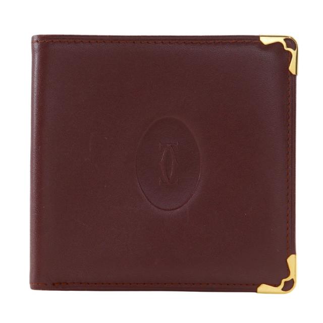 CARTIER カルティエ 札入れ マストライン カーフ ボルドー 二つ折り財布 ユニセックス