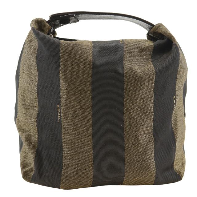 FENDI フェンディ ぺカン 2119 26540 099 ナイロンキャンバス 茶 ポーチ レディース 【中古】