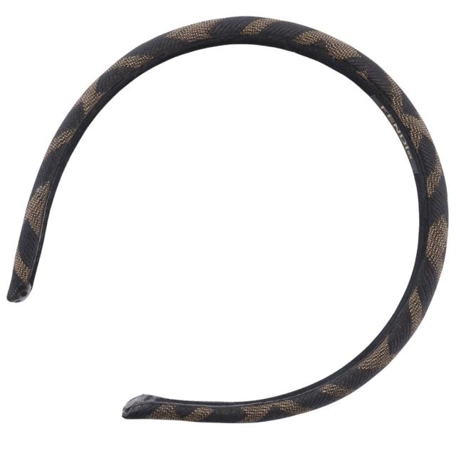 FENDI フェンディ カチューシャ ズッカ ナイロンキャンバス 茶 その他アクセサリー