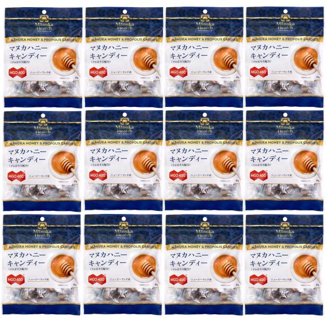 マヌカヘルス マヌカハニーキャンディ 80g×12袋セット プロポリス配合 正規販売店 富永貿易 のど飴 ニュージーランド産 送料無料
