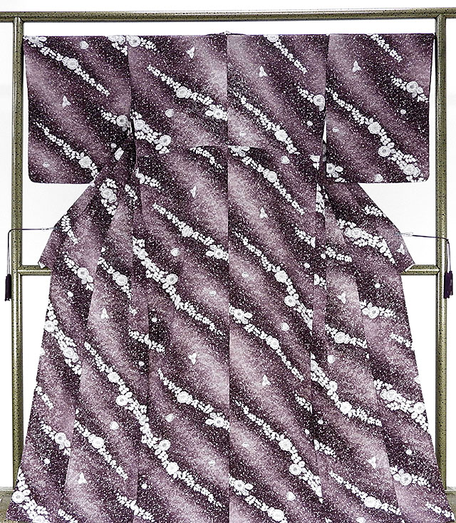 夏物  小紋 新品仕立済 正絹 夏物 辻が花模様 紋紗小紋 新品  仕立て上がり  着物