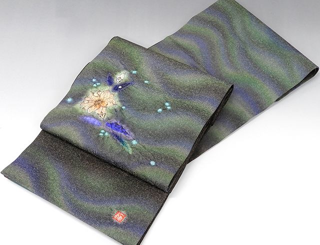 （袋帯）未着用超美品 正絹 久保田一竹[一竹辻が花/一竹工房]辻が花 袋帯（未使用）（新古品）