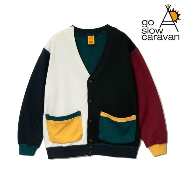 go slow caravan カーディガン 裏毛生地 CRAZY マチポケット付き リラックスシルエット 空紡糸裏毛 オシャレ カジュアル トップス ユニセックス 332604