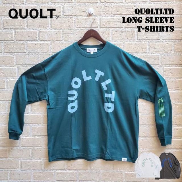 QUOLT プリント 長袖Tシャツ ビッグサイズ Tシャツ カットソー クルーネック クオルト 袖リブ ロングスリーブ Tee ユニセックス アウトドア 901t-1787