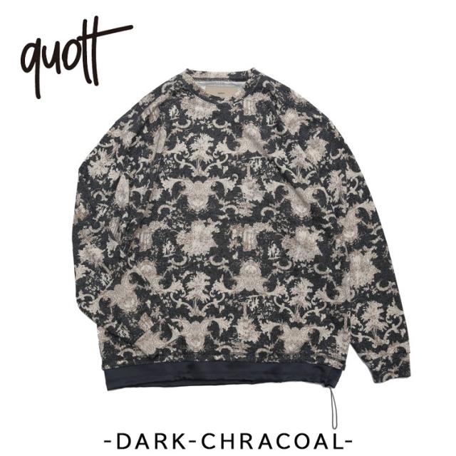 クオルト レイヤード状 切替 ニットソー 西洋美術柄 長袖 Tシャツ