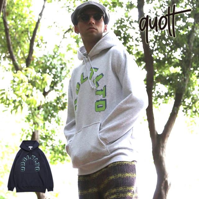 クオルト スウェットパーカー 裏起毛 プリント パーカ リラックス感 ゆったり QUOLT 裏起毛生地 ユニセックス CAUSE PARKA 誕生日 プレゼント 901t-1878