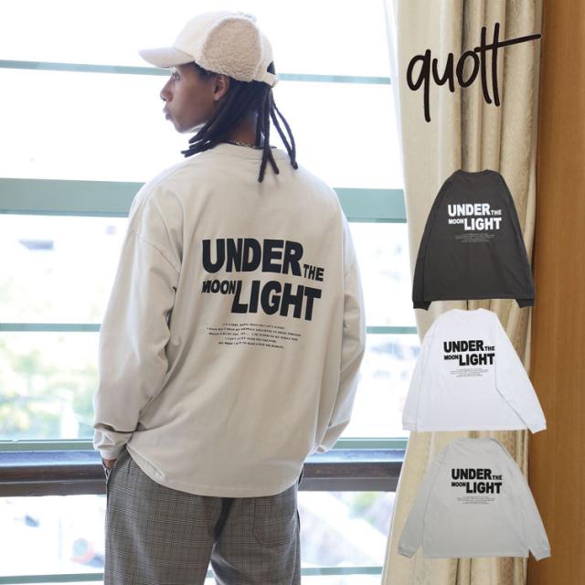 QUOLT 長袖Tシャツ ロンティー クルーネック ワイド Tシャツ 長袖 Tシャツ 狼 プリントTEE ユニセックス クオルト HIDDEN-WOLF TEE アウトドア キャンプ フェス プレゼント 901t-1895