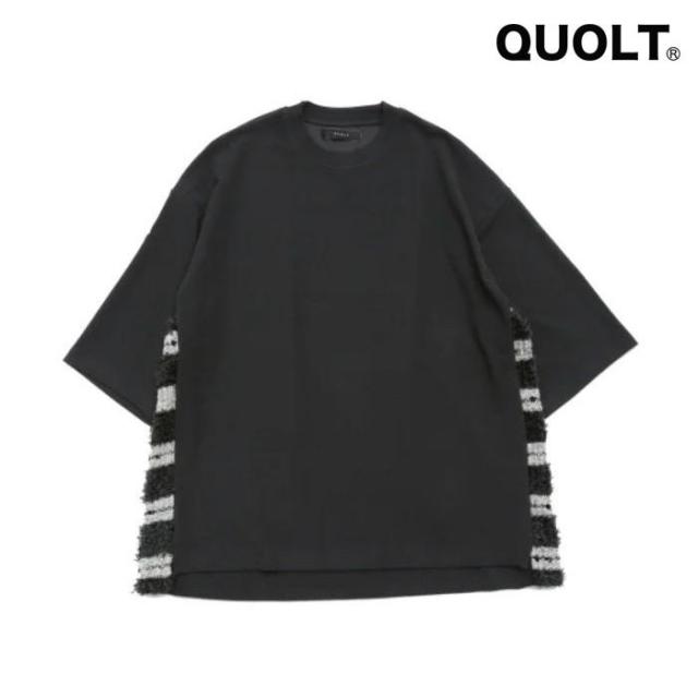 クオルト 6部袖 ニットソー QUOLT クルーネック ワイド 6部袖 Tシャツ ユニセックス BERLIN KNITSEW BLACK フェス プレゼント 901t1743bk