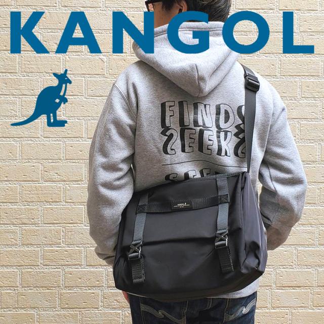 KANGOL カンゴール BLACK SERIES 5ポケット ショルダーバッグ 撥水 マット素材 通勤 通学 旅行 アウトドア カジュアル ストリートファッション 多機能 シンプルデザイン 49200