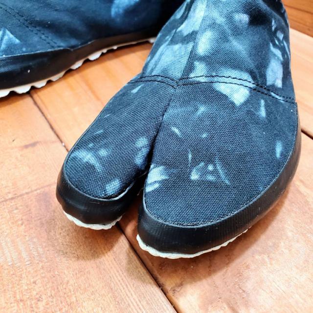 地下足袋 籠染深黒 オールジャパンメイド スプリットトゥ ハイカット