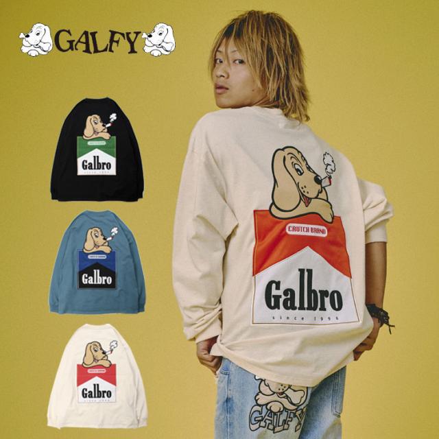 GALFY ガルフィー ガルブロ 長袖 Tシャツ 胸ポケ ロンティー オーバーサイズ イヌ ロゴ ストリート カジュアル クルーネック 長袖Tシャツ 天竺 ユニセックス ストリート カルチャー 153085