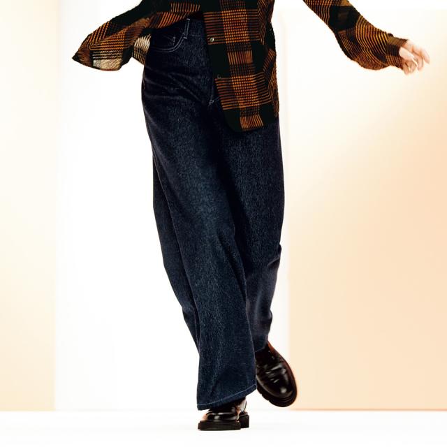 ≪股下丈68cm≫ 「NIKKE」 マフデニム セミワイドパンツ パンツ ワイドパンツ PC6239