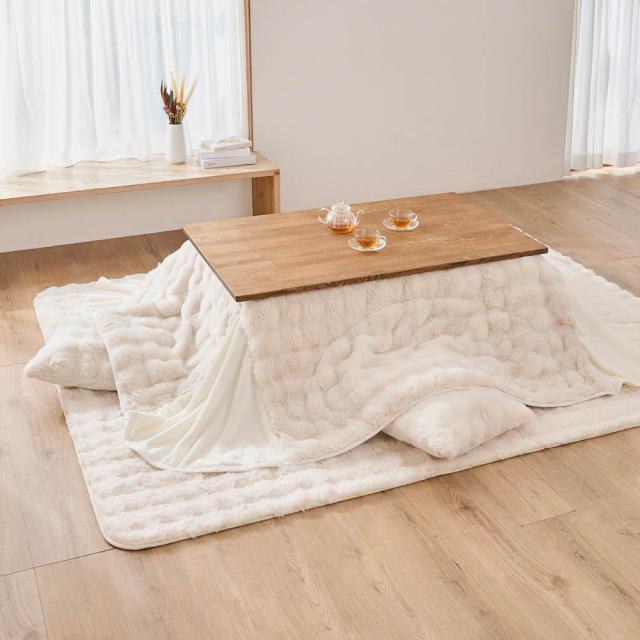 ≪正方形≫ Lapin Luxe/ラパンリュクス はっ水ファー調こたつ掛け こたつ こたつ布団 615511