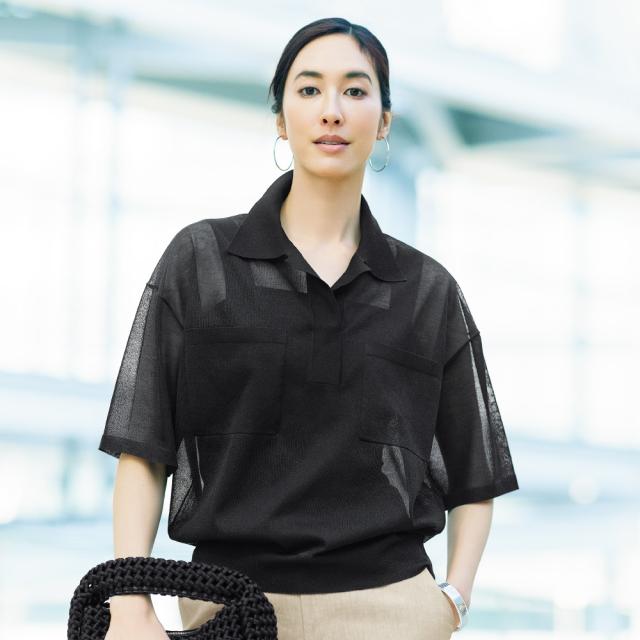 シアーニットスキッパー プルオーバー ニット セーター サマーニット 384801