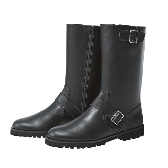 スムースレザー ミドル丈 エンジニアブーツ ブーツ ロングブーツ ミドルブーツ A32803