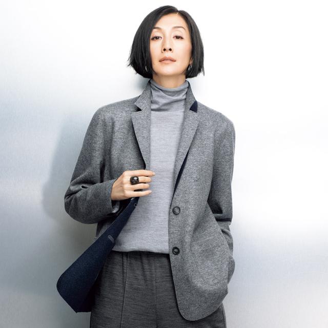 ウールカシミヤ リバーシブル ジャージー ジャケット ジャケット テーラードジャケット 125502