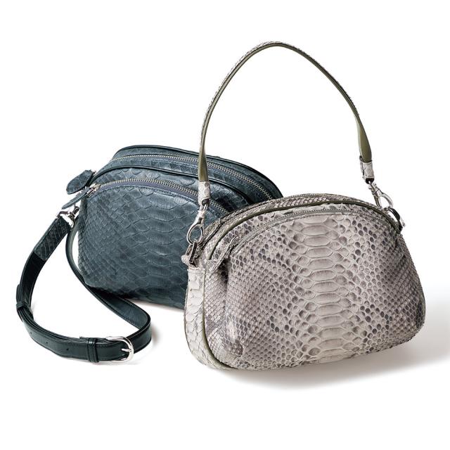 Laquju/ラクジュ パイソン 2WAY バッグ バッグ レザーバッグ 革バッグ 110401