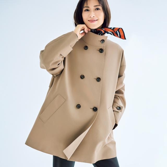 ライナー付き はっ水加工 スタンドカラー ハーフコート コート スタンドカラーコート 111601