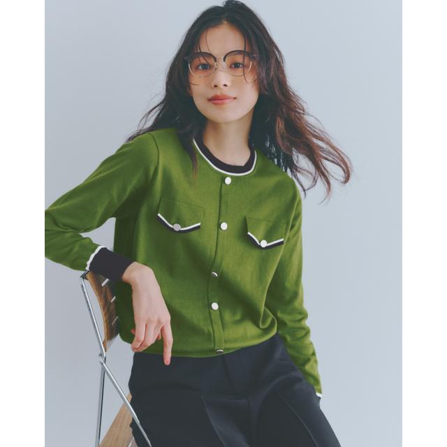 コットンシルク混 カーディガン風 プルオーバー ニット セーター ニットセーター 101602